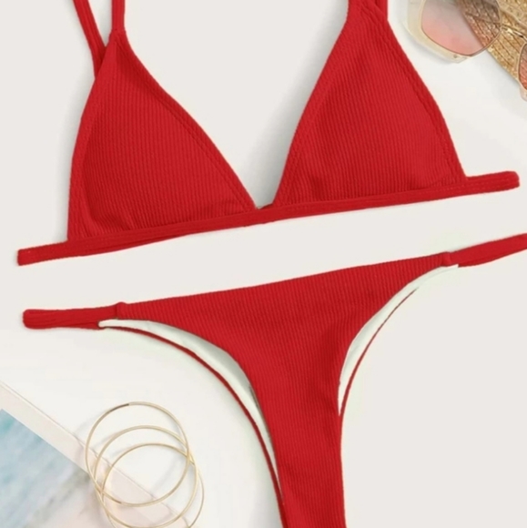 SHEIN | Swim | Sexy Cheeky Red Bikini | Poshmark